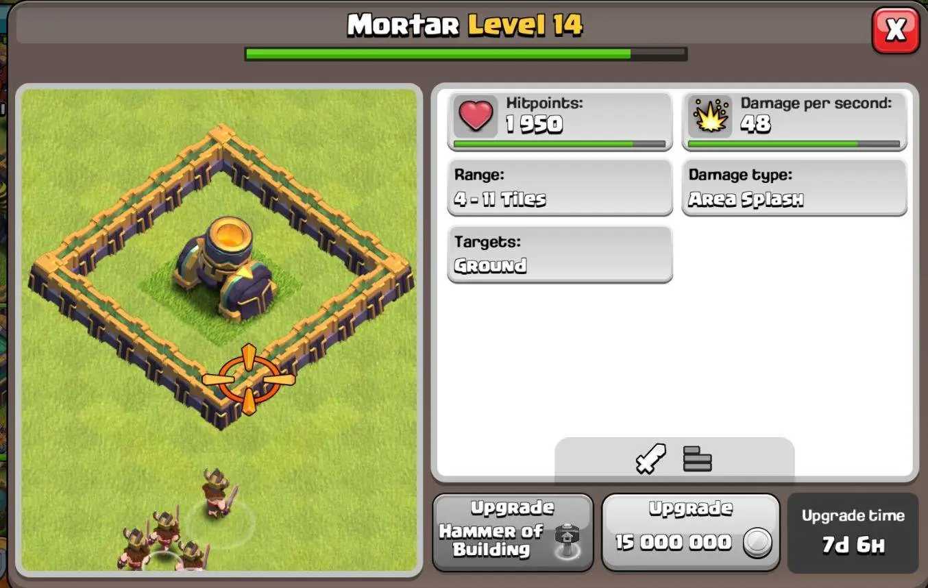 Mortar Max Levels List: Town Hall 3 to Town Hall 16 Stats 2024 - Clash ...