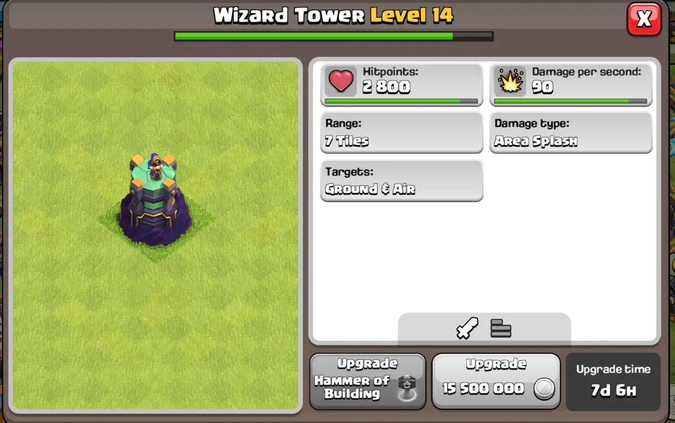 Wizard Tower Max Levels List: Town Hall 5 to Town Hall 16 Stats 2024 ...