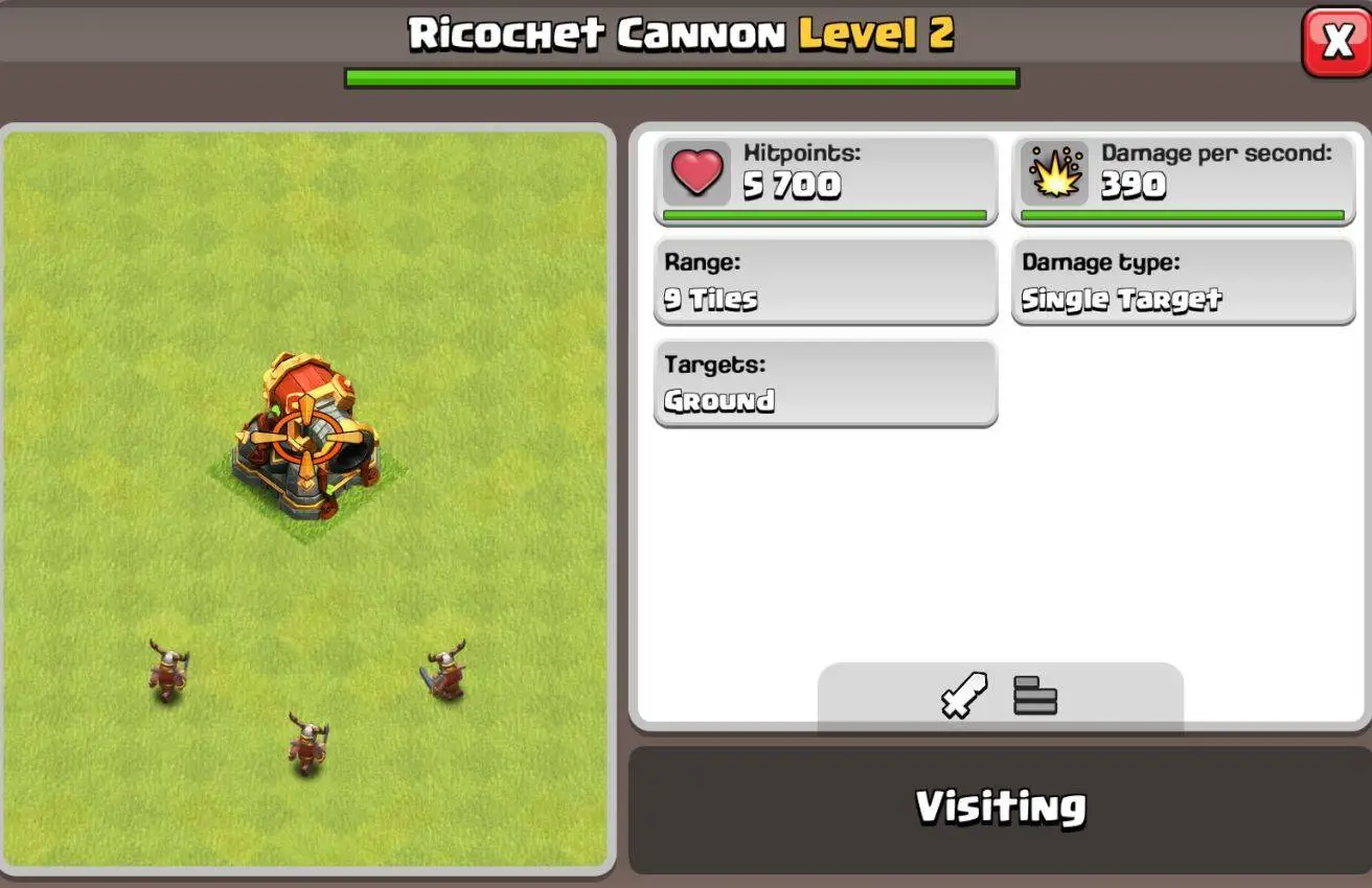 Ricochet Cannon Max Levels List: Town Hall 16 Stats 2024 - Clash Of Clans